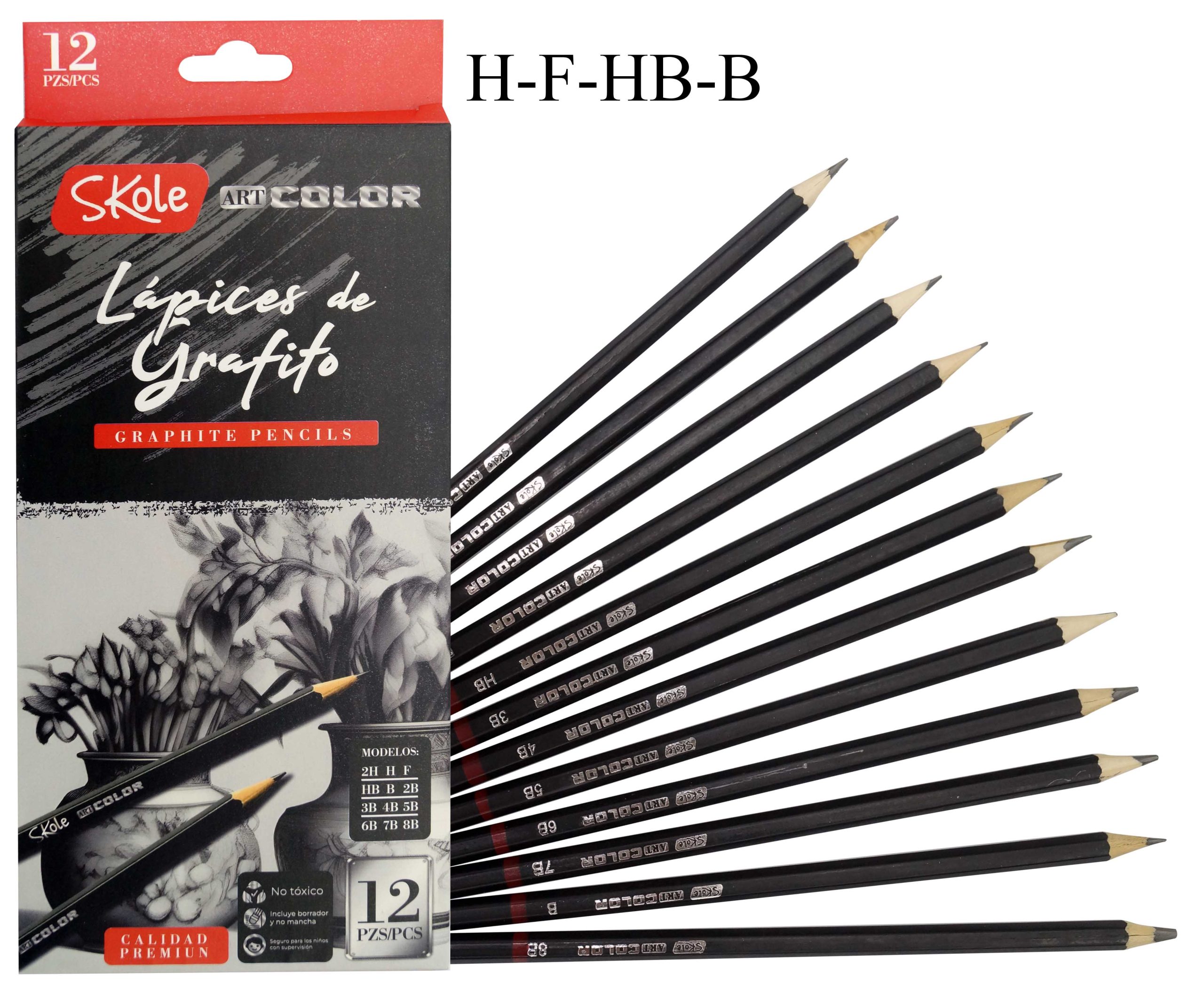 LAPICES GRAFITO DIBUJO (12PZAS) – Skoller Latam
