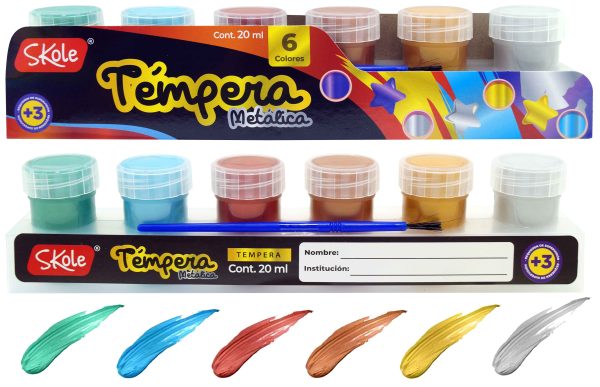 TÉMPERA 20ML 6PZAS / SET COLORES METÁLICOS – Skoller Latam