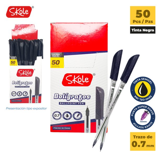 LAPIZ SEMI GEL NEGRO (50 PZAS) – Skoller Latam